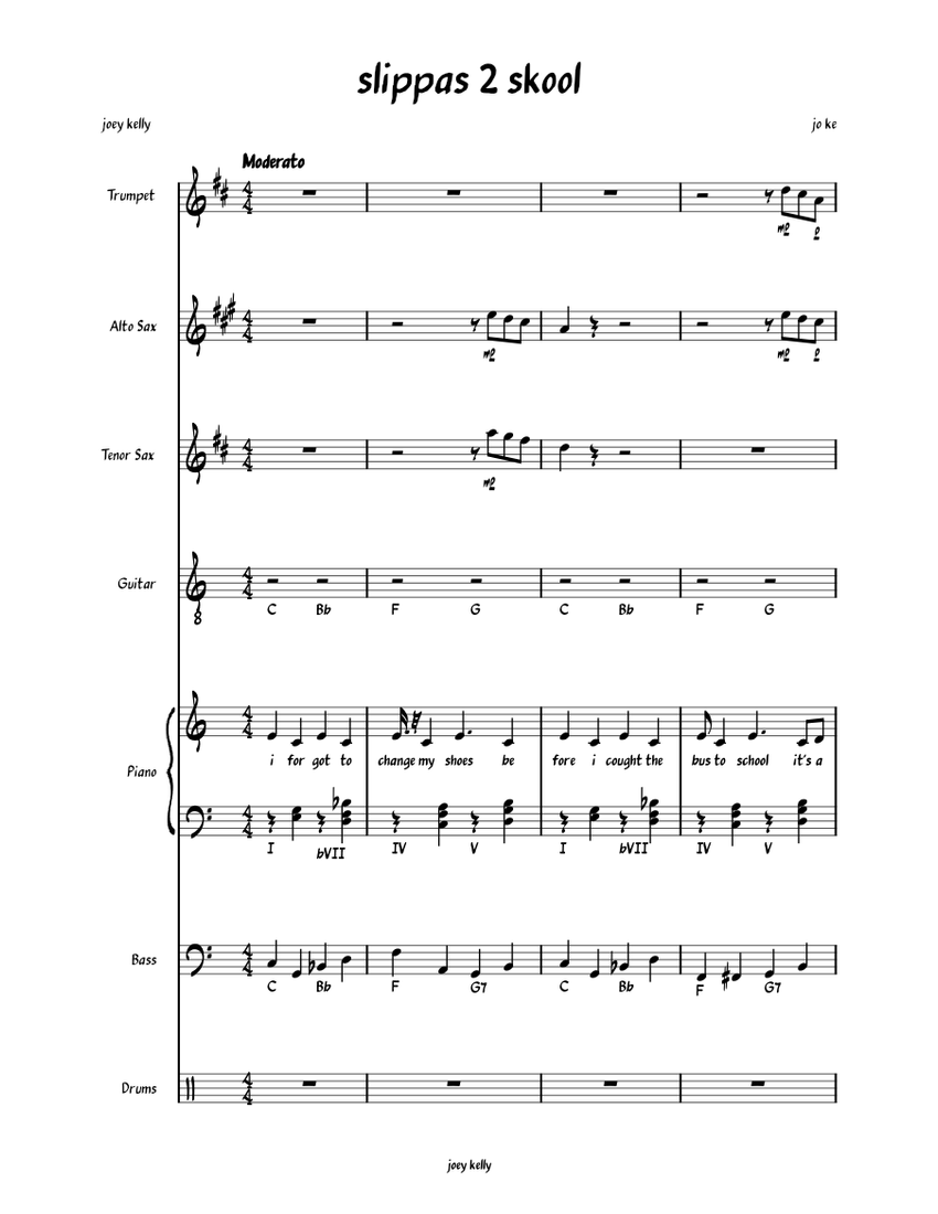 slippas_2_skool 4:16:22 Sheet music for Piano, Saxophone alto ...