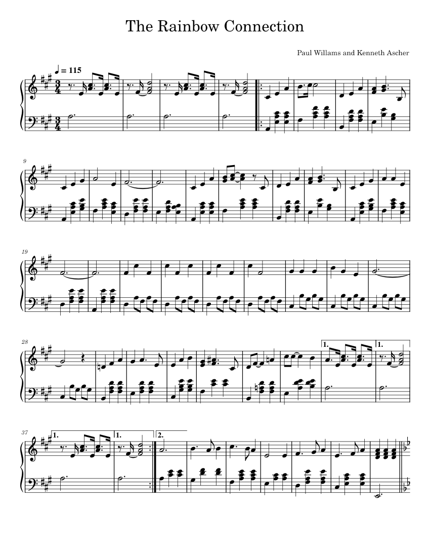 The muppet movie - rainbow connection – Misc Soundtrack Sheet music for ...