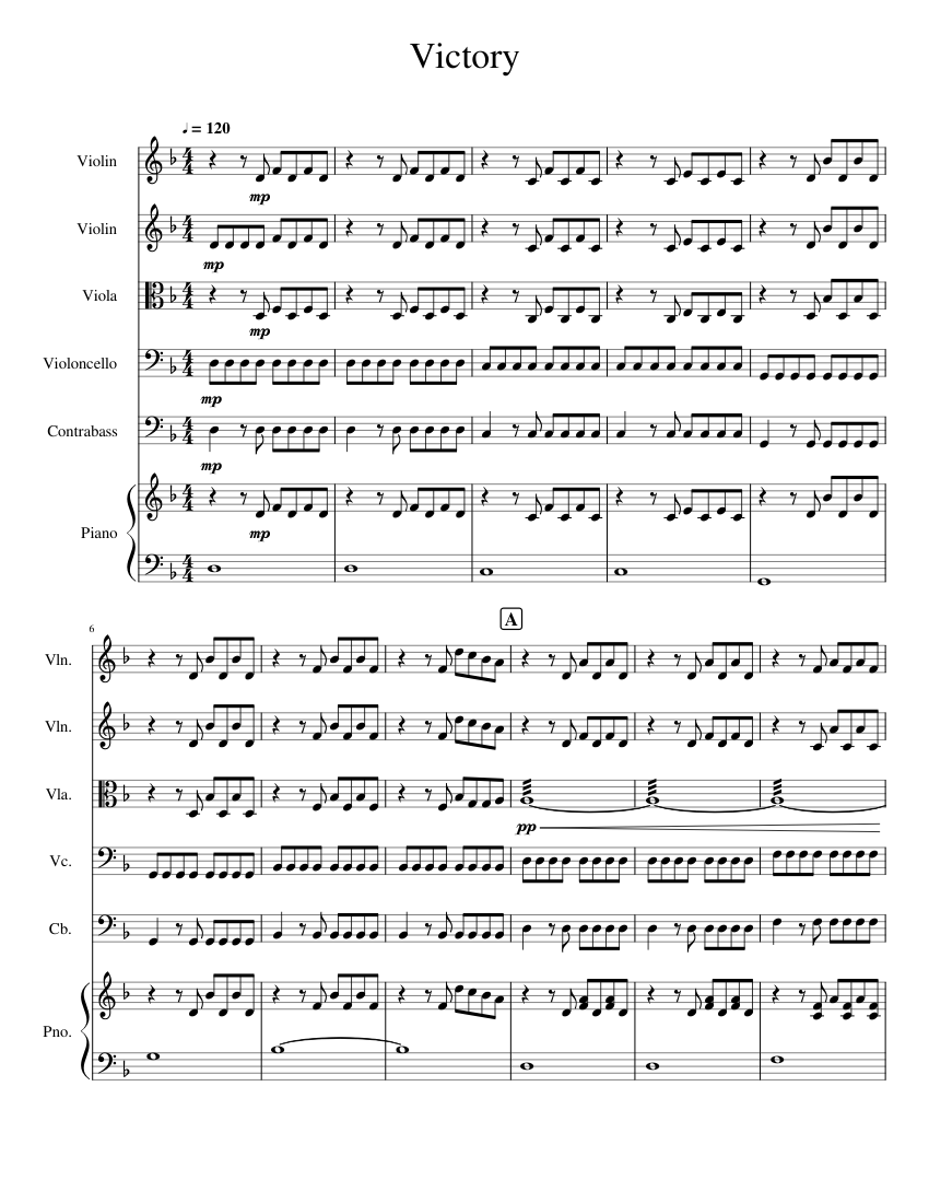 Victory - Two Steps From Hell Sheet music for Piano, Contrabass, Violin ...