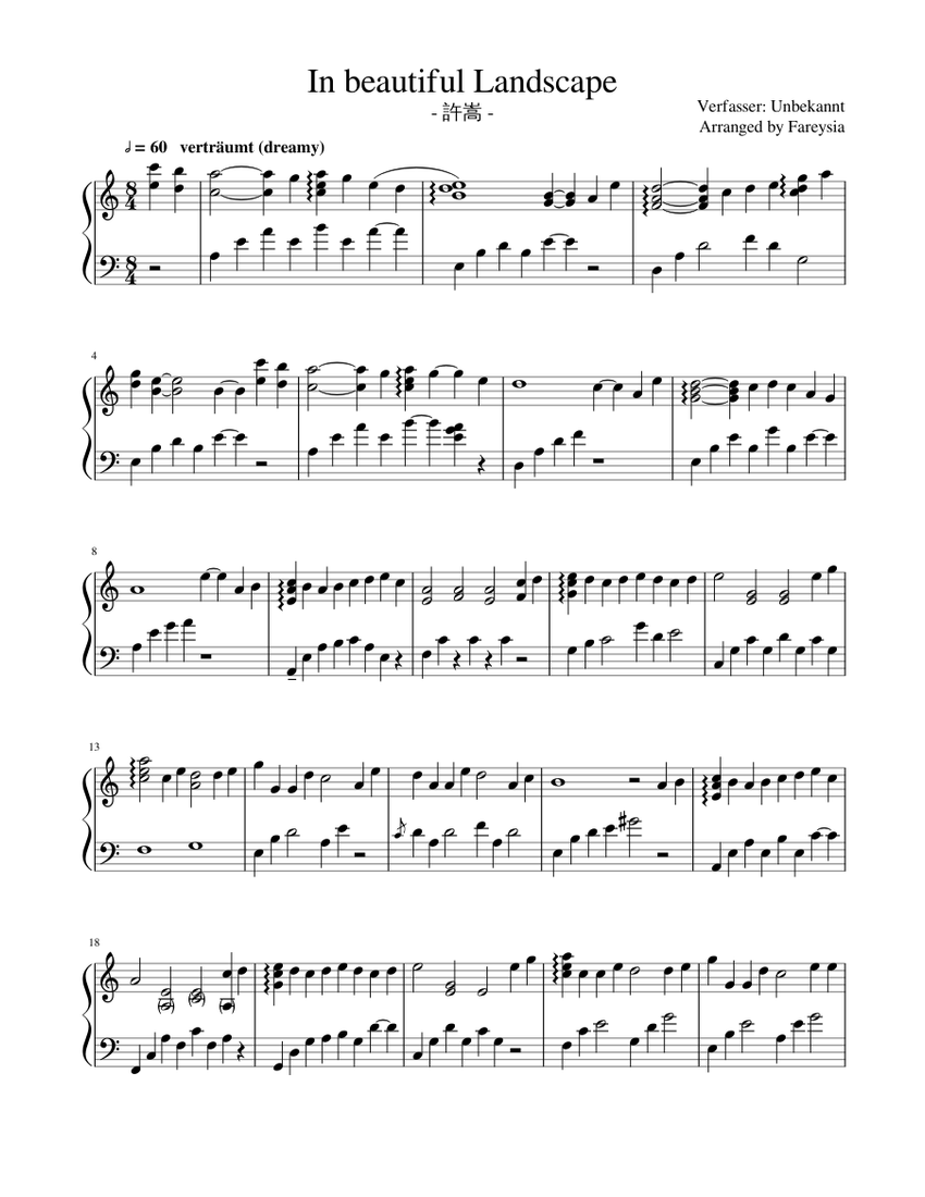 In beautiful Landscape Sheet music for Piano (Solo) | Musescore.com