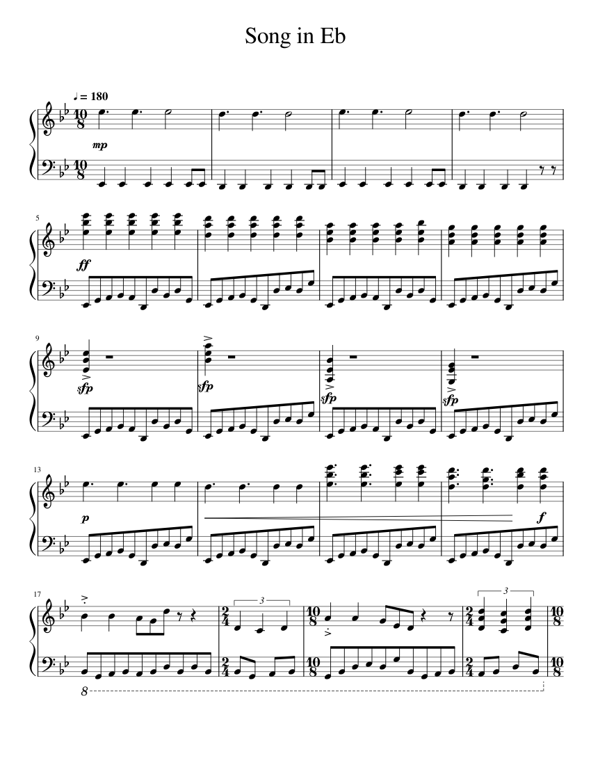 Song in Eb Sheet music for Piano (Solo) | Musescore.com