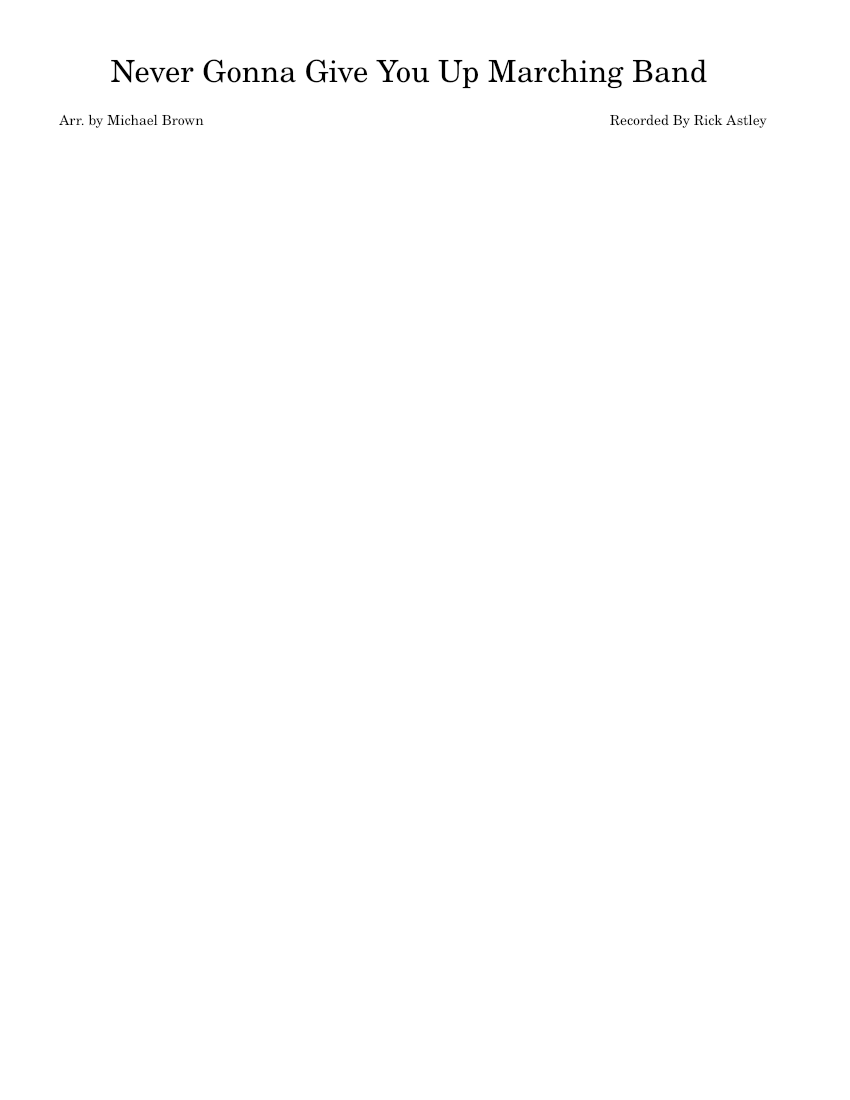 Never Gonna Give You Up – Rick Astley Sheet music for Trombone, Tuba ...