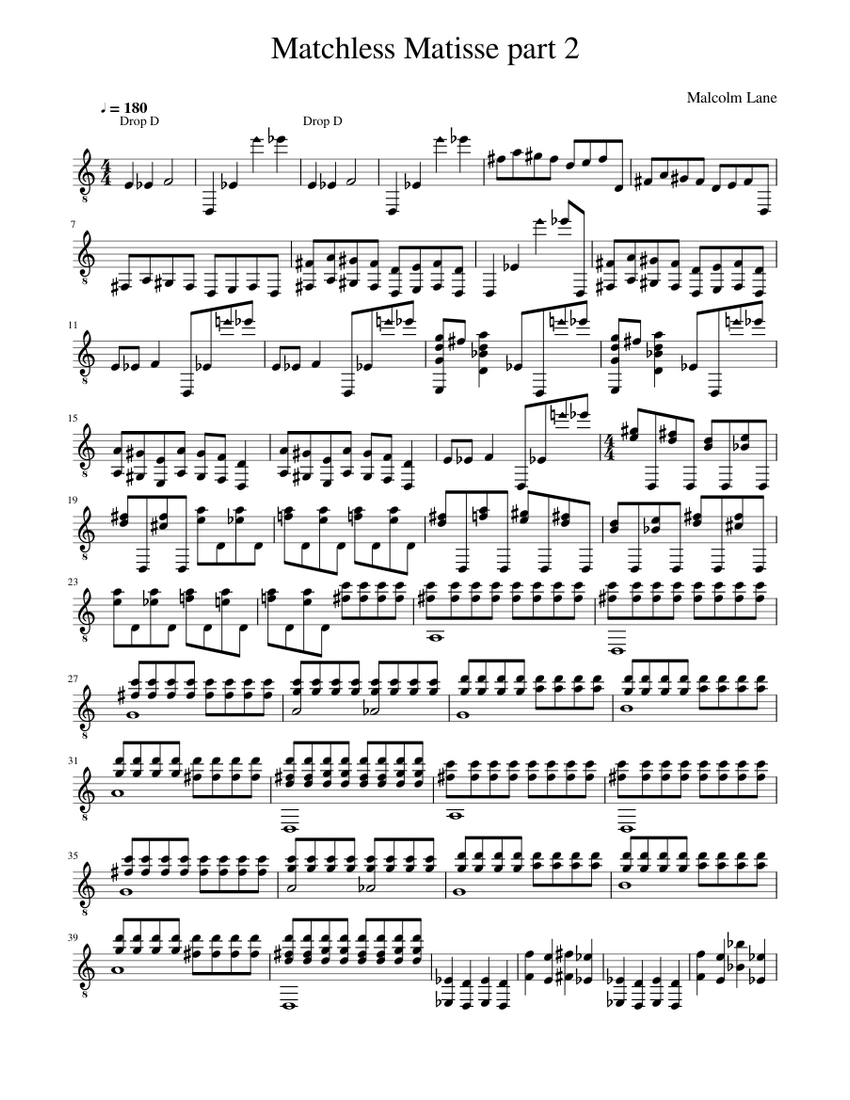 Matchless Matisse part 2 Sheet music for Guitar (Solo) | Musescore.com