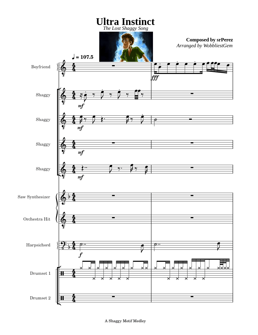 Ultra Instinct by srPerez Sheet Music for Piano, Guitar, Drum group ...