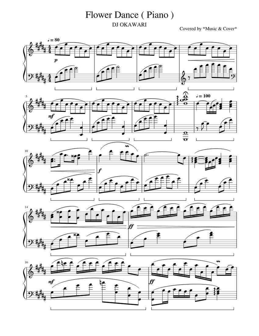 Flower Dance ( Piano ) Sheet Music for Piano (Solo) | MuseScore.com