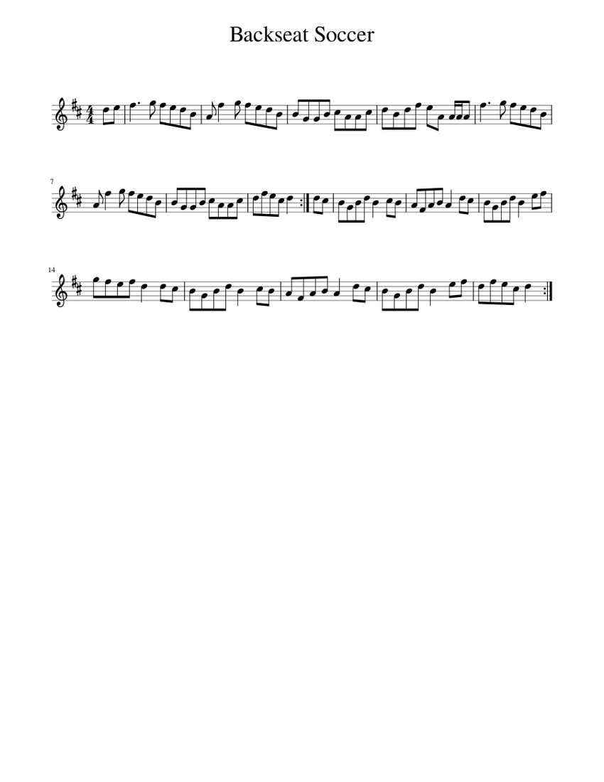 Backseat Soccer Sheet music for Piano (Solo) | Musescore.com