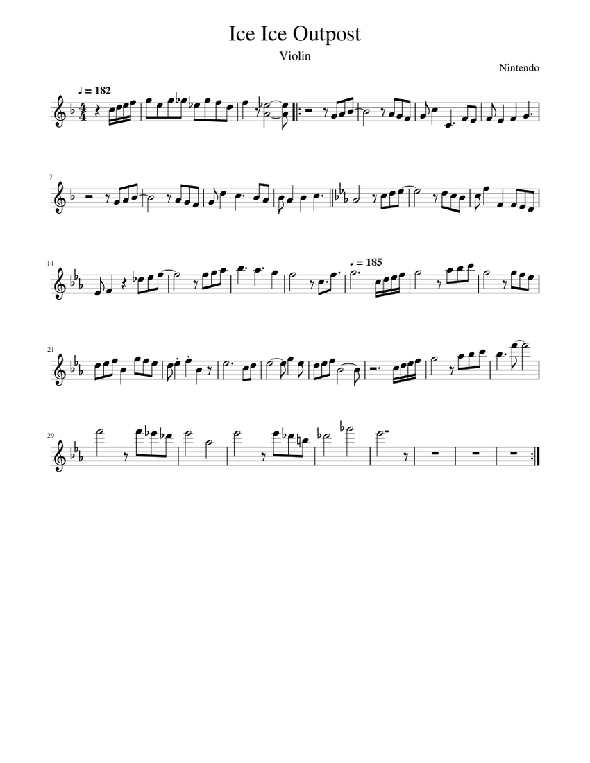 Ice Ice Outpost Sheet music for Violin (Solo) | Musescore.com