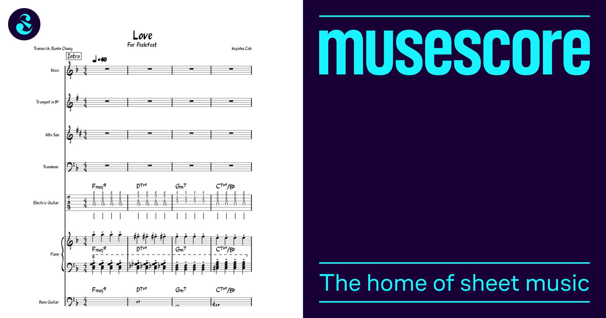 Love – Keyshia Cole Sheet Music and Tab with Chords for Piano, Trombone ...