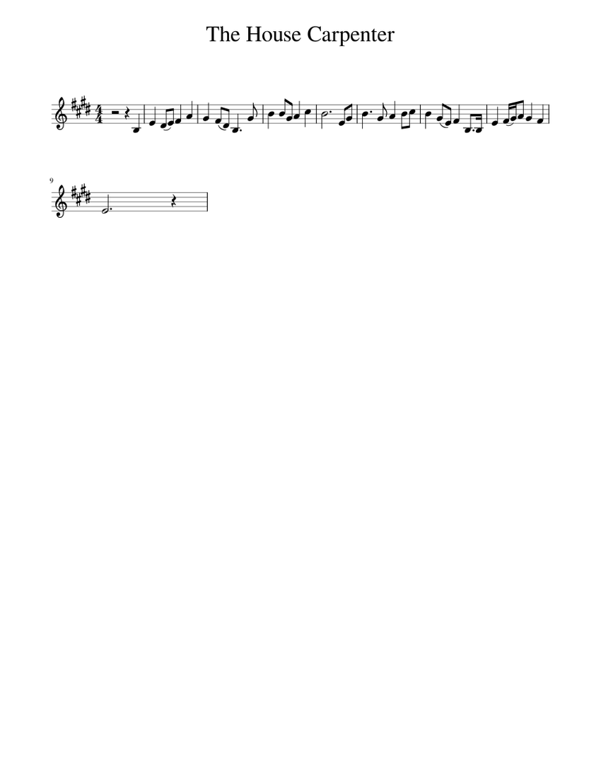 The House Carpenter Sheet Music for Piano (Solo) Easy | MuseScore.com