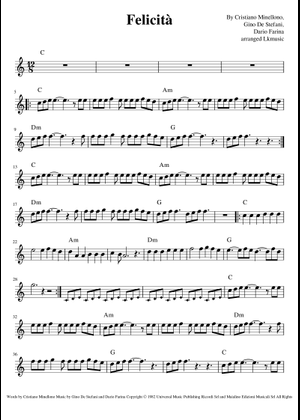 Felicita - AL BANO & ROMINA POWER | Piano cover by PiAnno Sheet Music ...