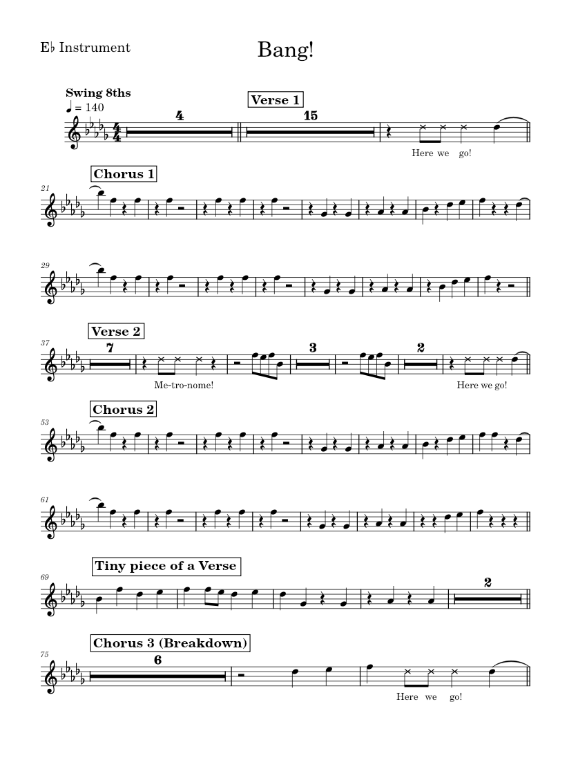 BANG! – AJR - Eb_Instrument Sheet music for Saxophone alto (Solo ...