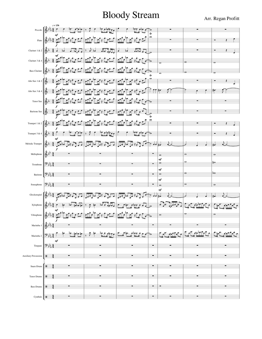 Bloody Stream Sheet music for Trombone, Tuba, Flute piccolo, Flute ...