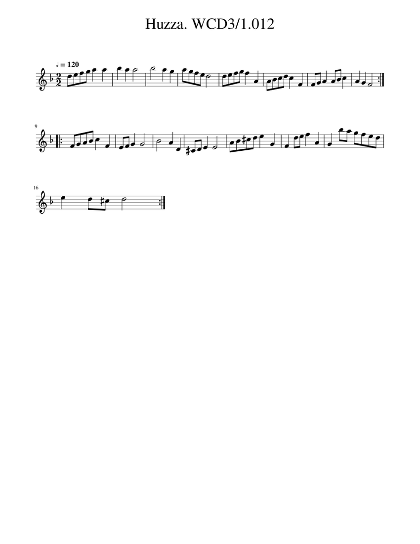 Huzza. WCD3/1.012 Sheet music for Piano (Solo) Easy | Musescore.com