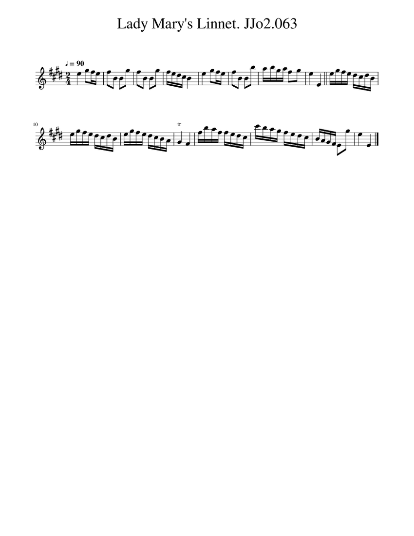 Lady Mary's Linnet. JJo2.063 Sheet music for Piano (Solo) | Musescore.com