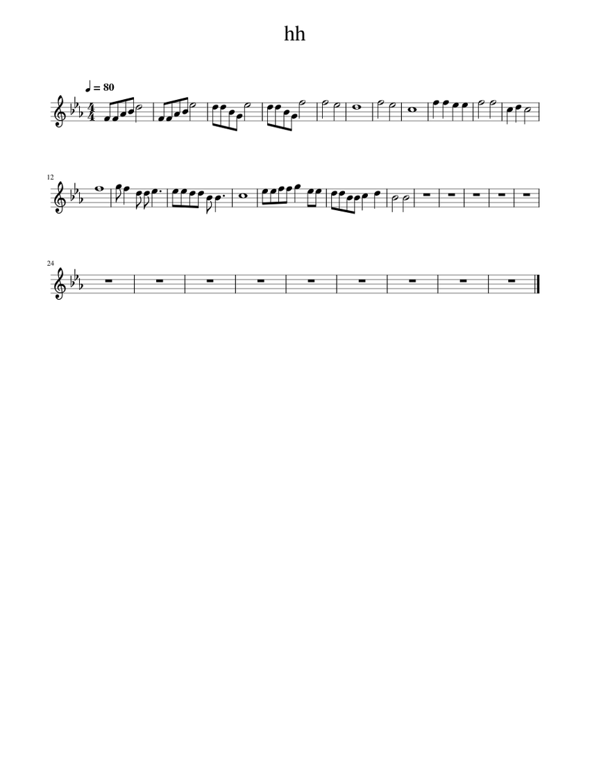 hh Sheet Music for Piano (Solo) easy | MuseScore.com