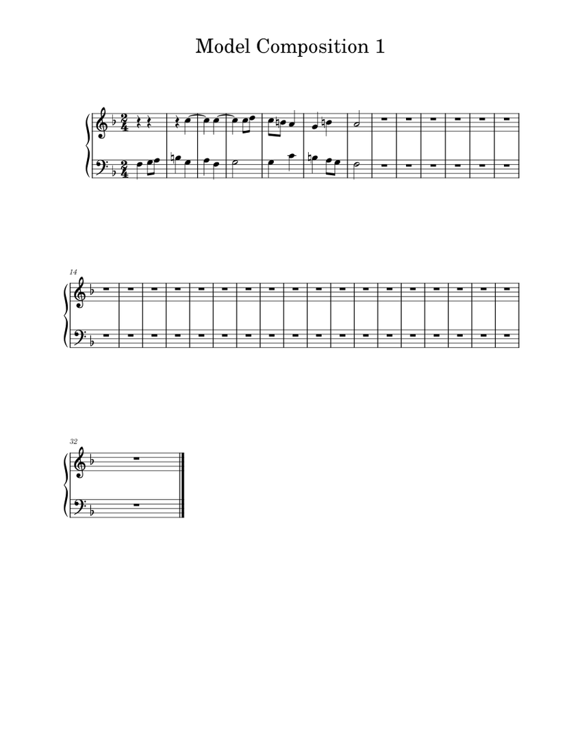 Model_Composition_1 Sheet music for Piano (Solo) Easy | Musescore.com