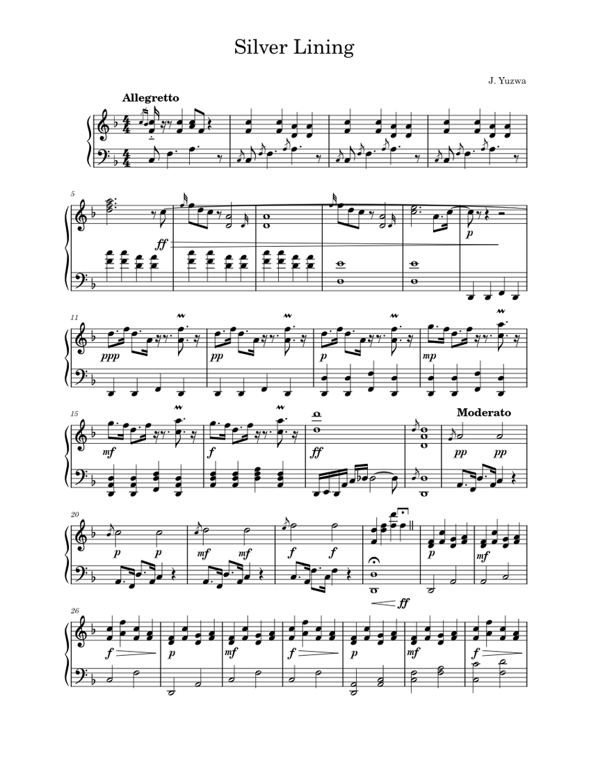 Silver lining Sheet music for Piano (Solo) | Musescore.com