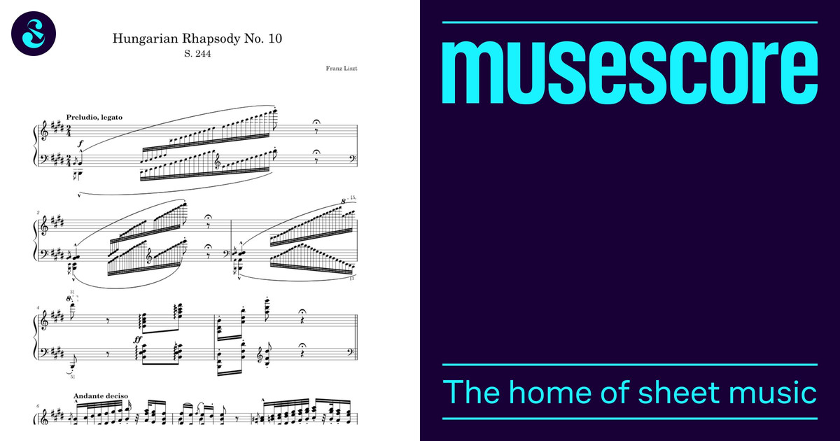 Hungarian Rhapsody No.10, S.244/10 – Franz Liszt Sheet Music for Piano ...