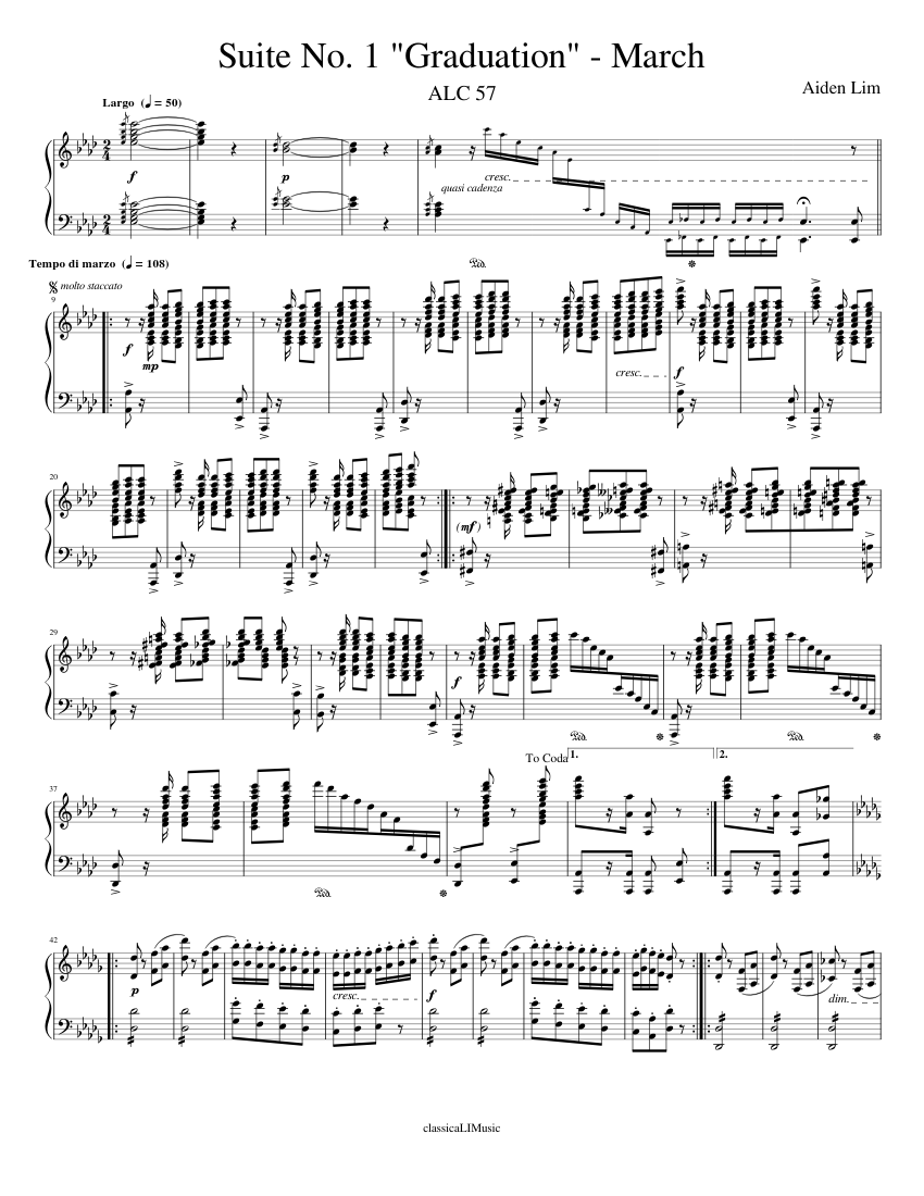 Suite_No._1__Graduation__-_March Sheet Music for Piano (Solo ...