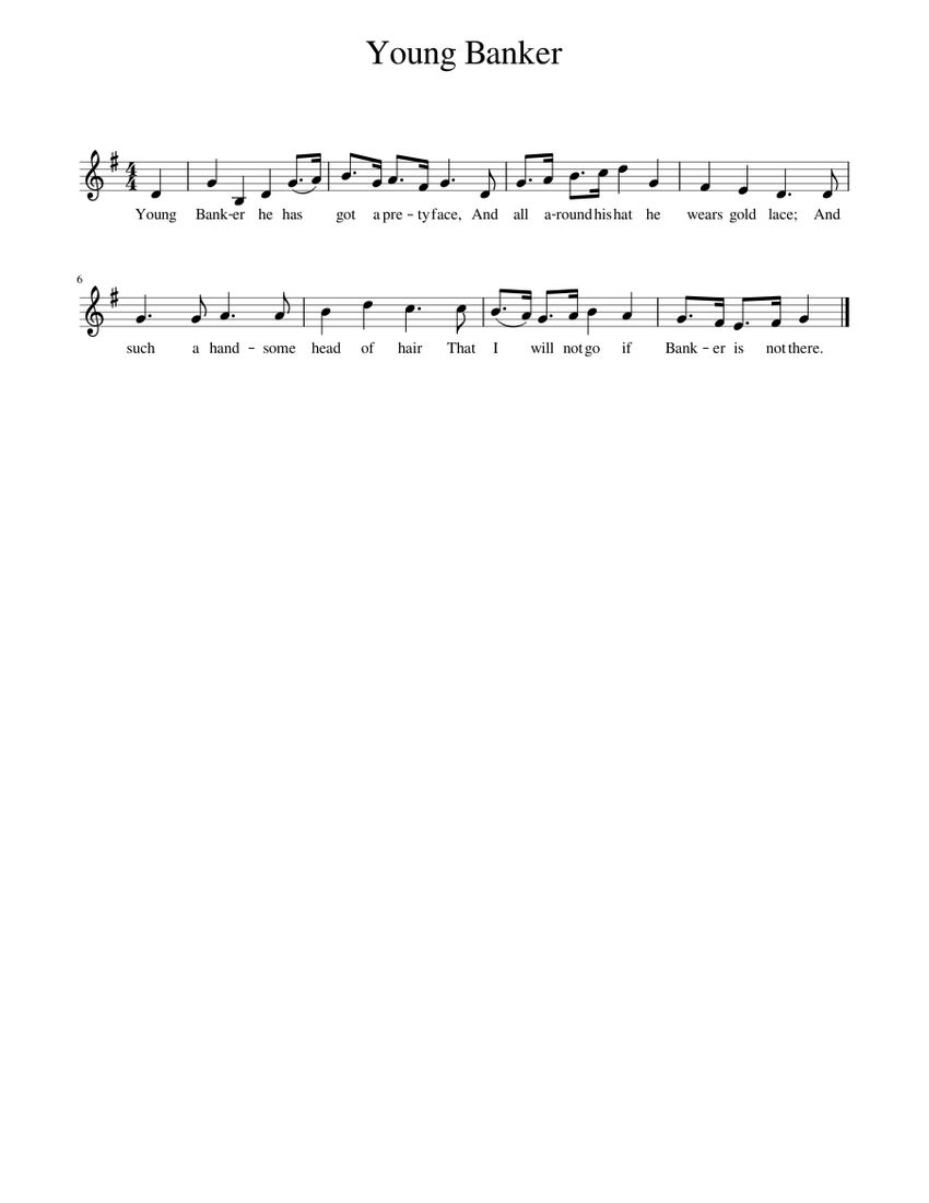 Young Banker Sheet Music for Piano (Solo) easy | MuseScore.com
