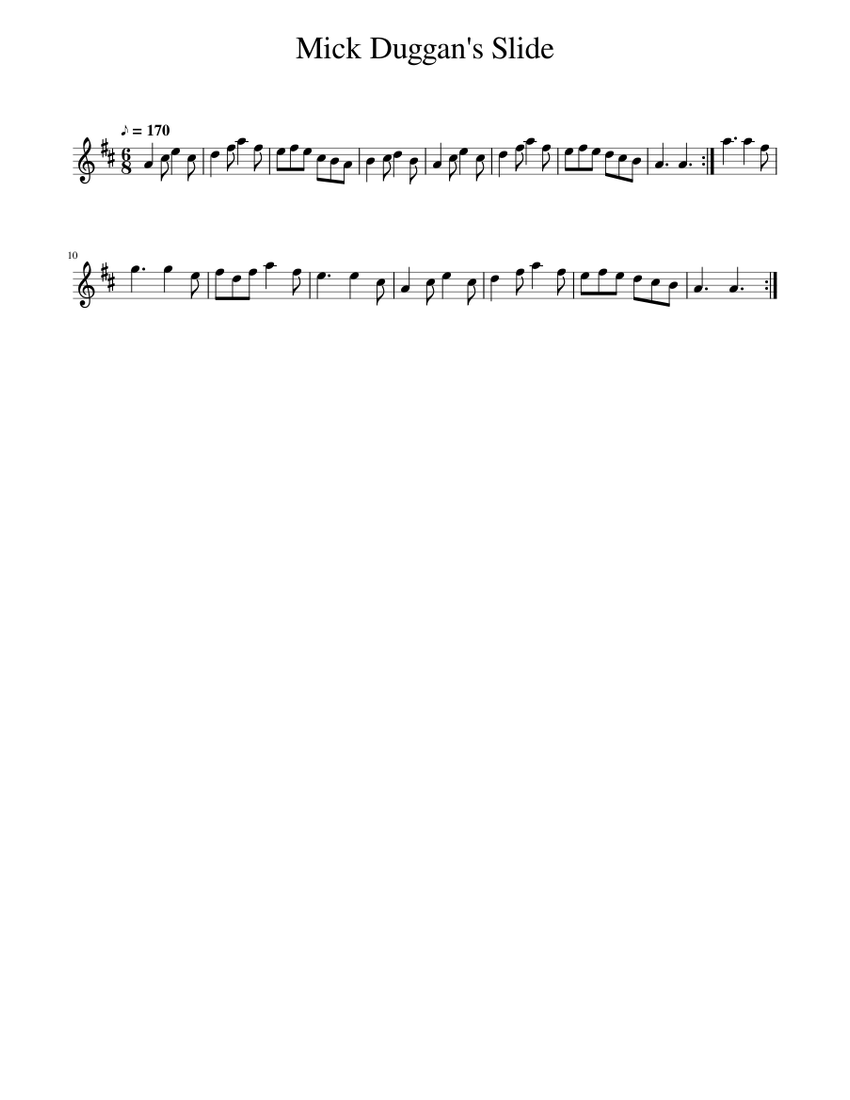 Mick Duggan's Slide* Sheet Music for Piano (Solo) easy | MuseScore.com