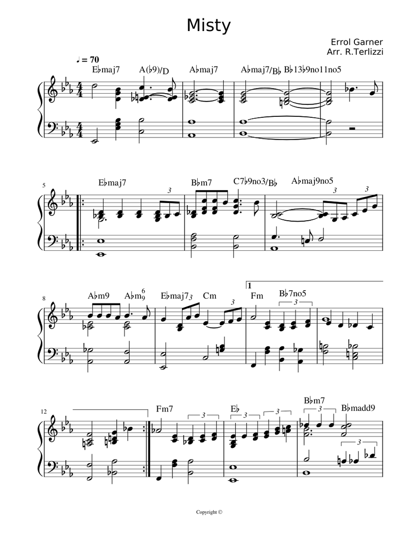 Misty Sheet music for Piano (Solo) | Musescore.com