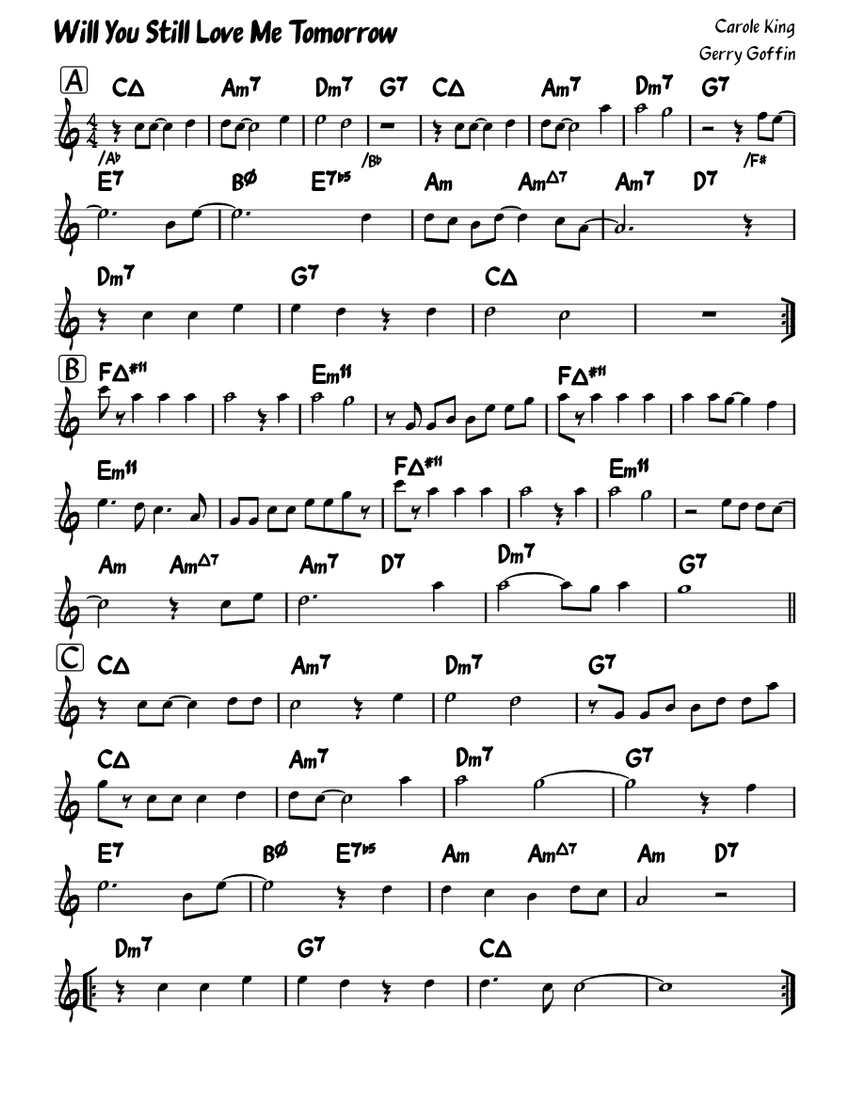 Will You Still Love Me Tomorrow Sheet music for Piano (Solo ...