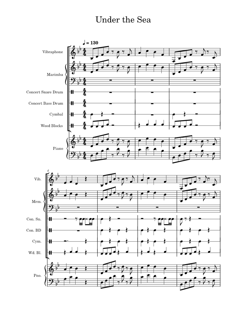 Under The Sea (from The Little Mermaid) – Alan Menken Sheet music for ...