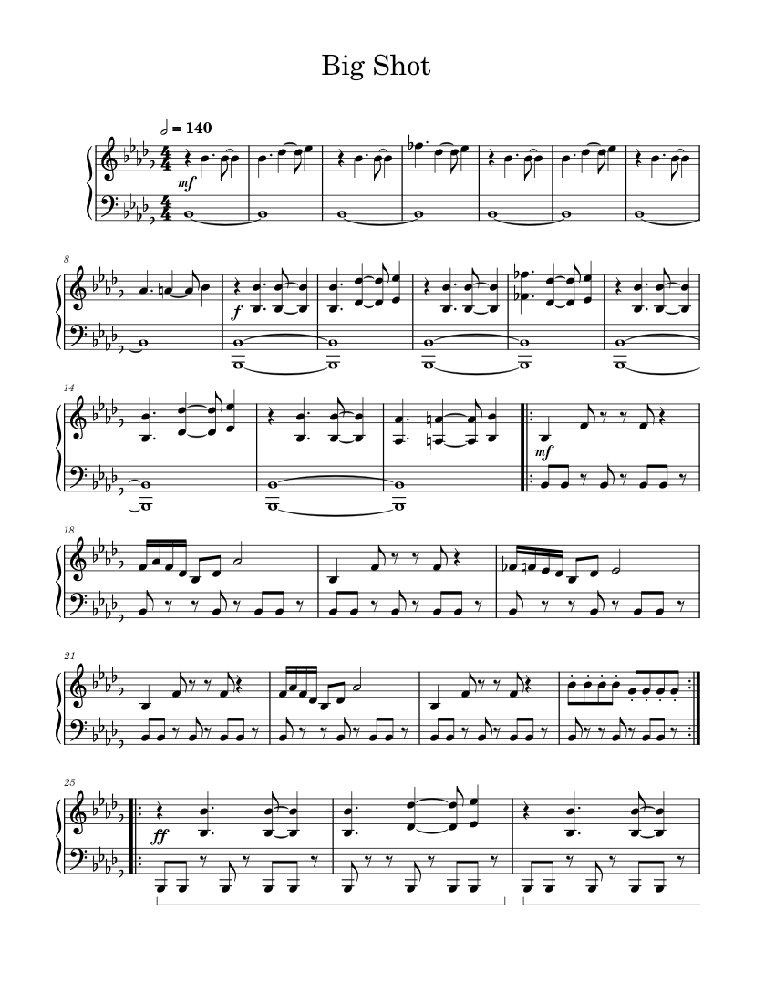 BIG SHOT – Toby Fox [Intermediate] Sheet music for Piano (Solo ...