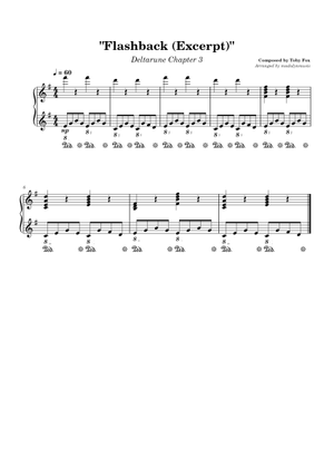 DELTARUNE Chapters 3 + 4 - Flashback (Excerpt) Sheet Music for Piano ...