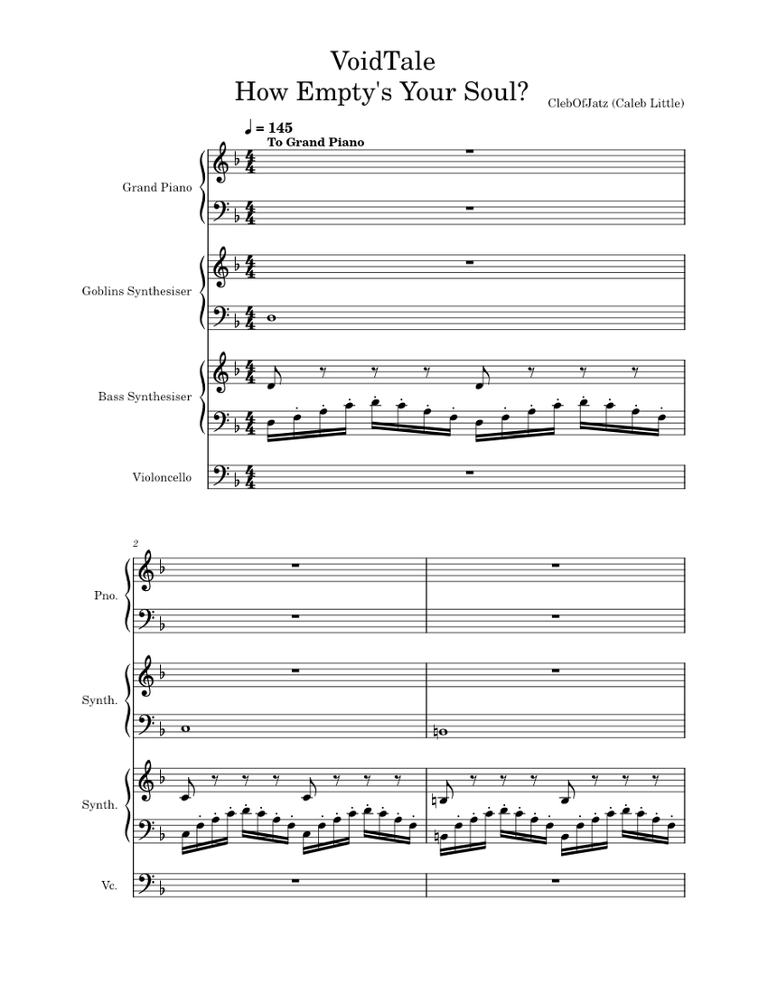 VoidTale - An Original Undertale AU Sheet music for Celesta, Cello ...