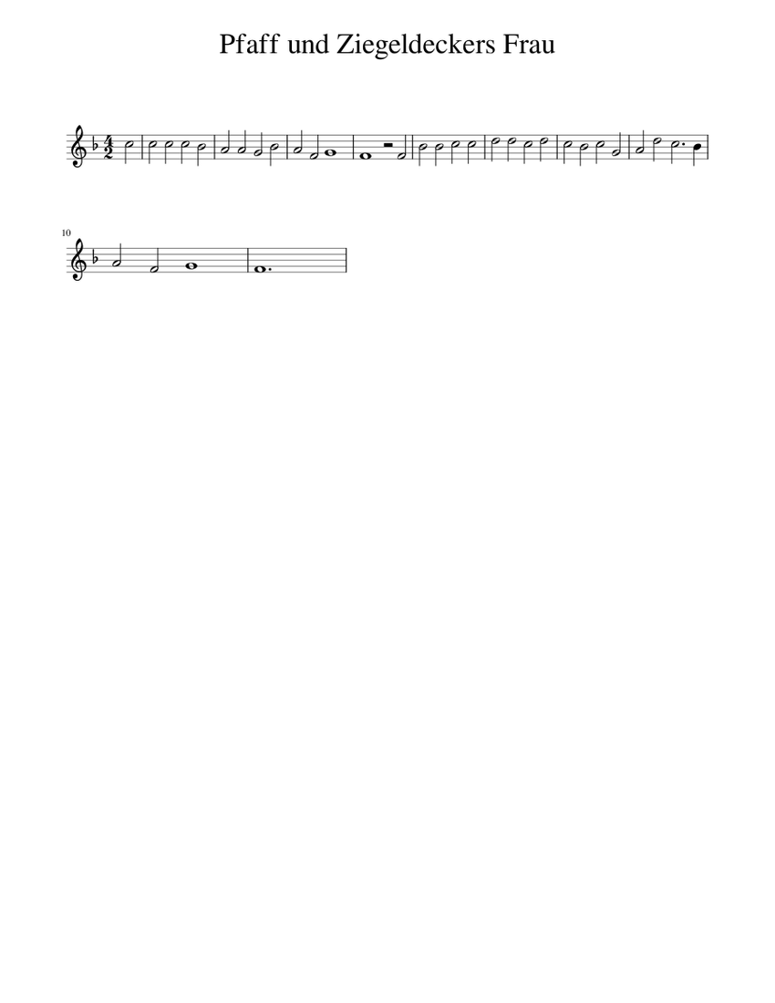 Pfaff und Ziegeldeckers Frau Sheet music for Piano (Solo) | Musescore.com