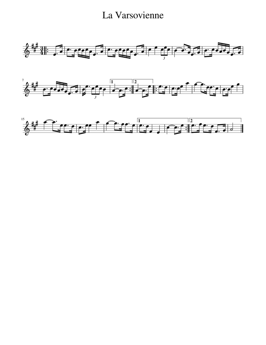 La Varsovienne Sheet Music for Piano (Solo) Easy | MuseScore.com