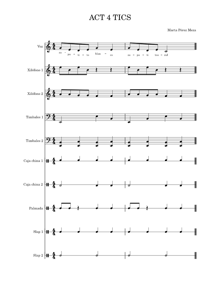 ACT 4 TICS Sheet music for Vocals, Timpani, Xylophone, Woodblock & more ...