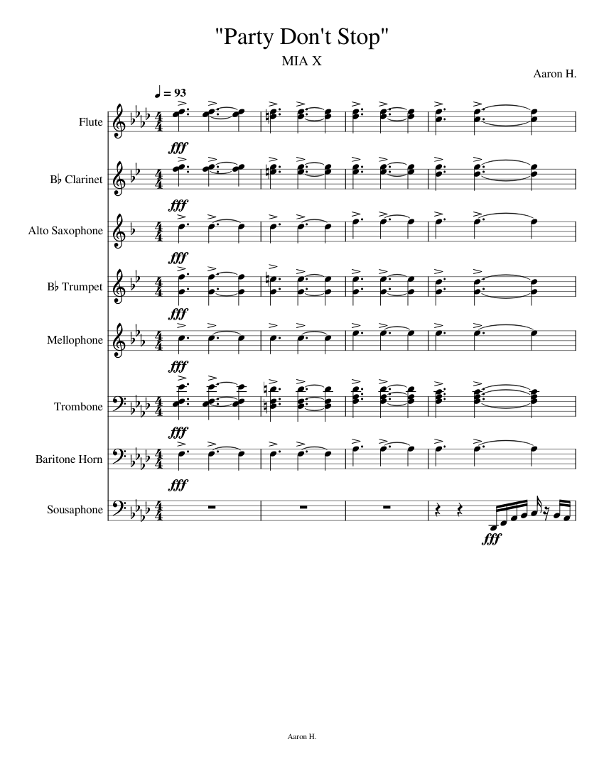 _Party_Don't_Stop_ Sheet music for Trombone, Mellophone, Flute, Clarinet in b-flat & more ...