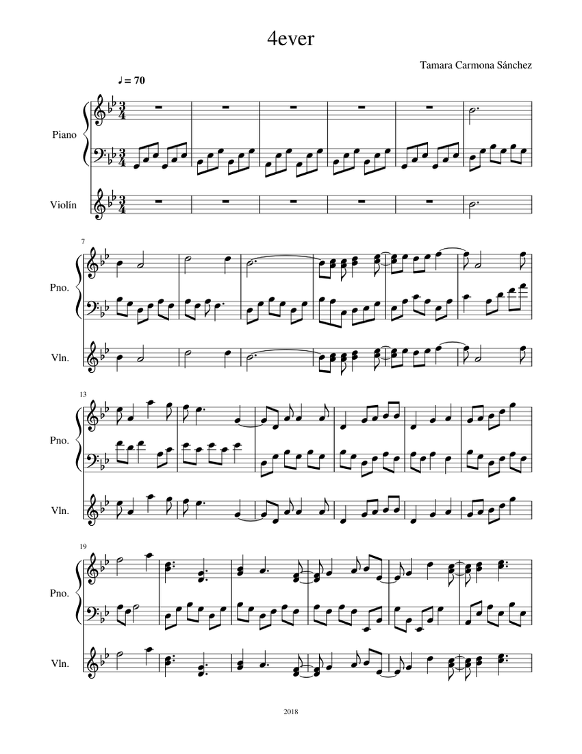 4ever (Piano & Violín) Sheet music for Piano, Violin (Solo) | Musescore.com