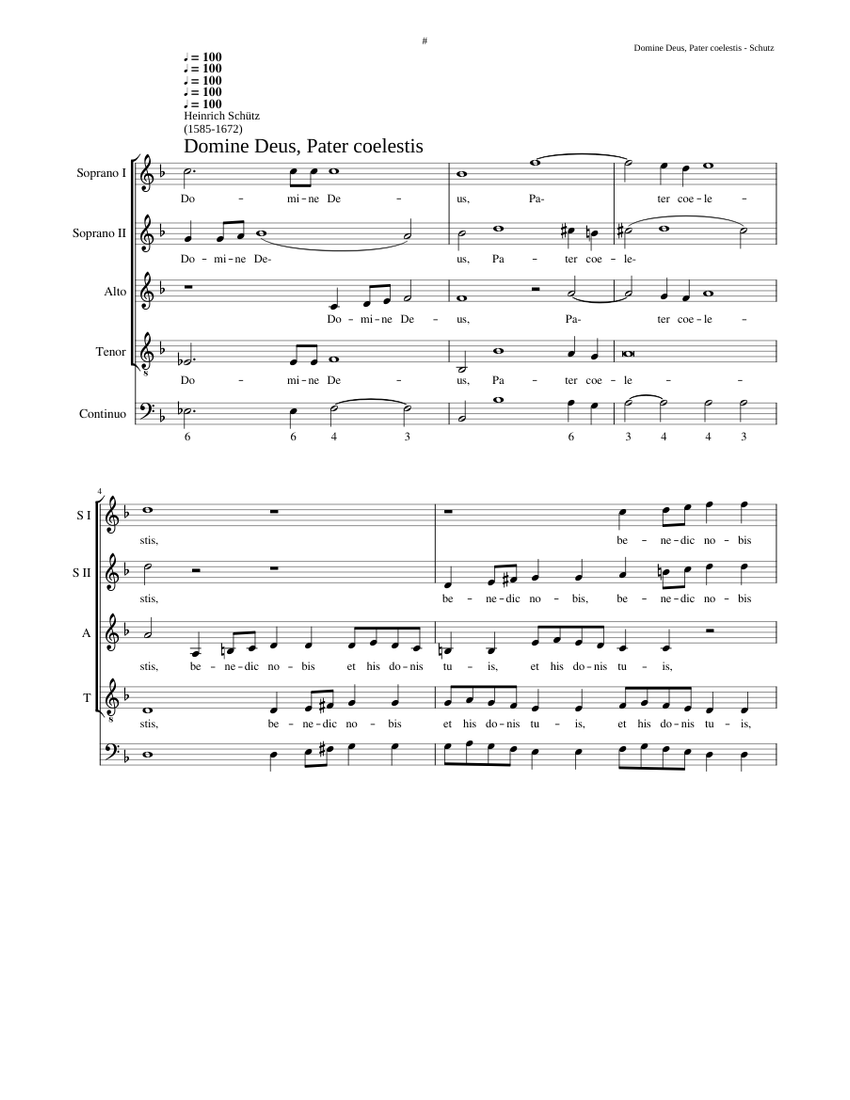 Domine Deus, Pater coelestis, benedic nobis, SWV 90 - Heinrich Schütz ...