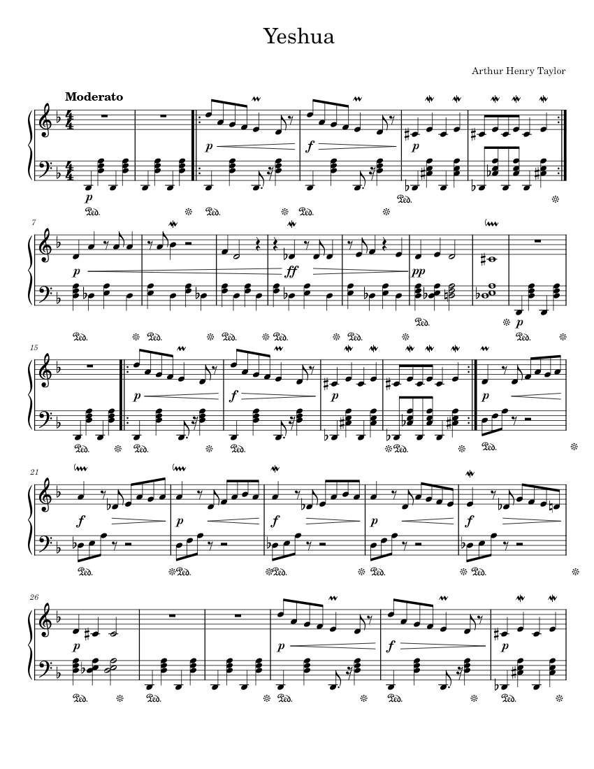 Arthur Henry Taylor - Yeshua Sheet Music for Piano (Solo) easy ...