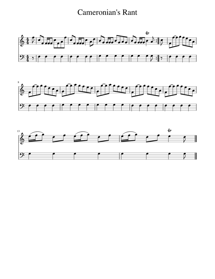 Cameronian's Rant Sheet music for Piano (Piano Duo) | Musescore.com