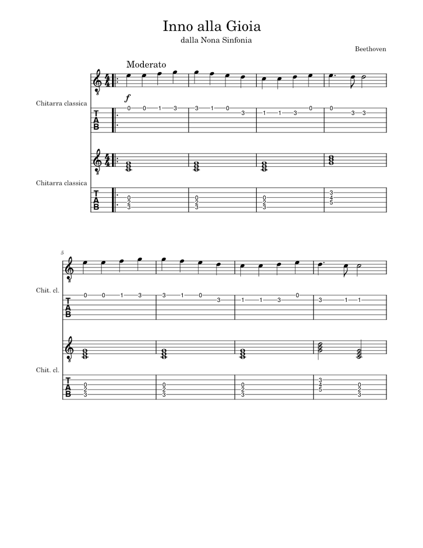 INNO ALLA GIOIA – Ludwig van Beethoven Inno alla Gioia Sheet Music and ...