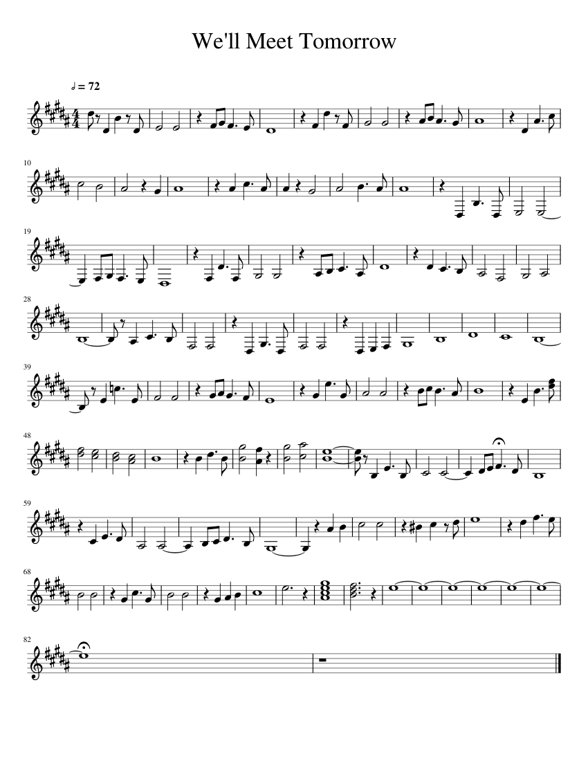We'll Meet Tomorrow Sheet music for Piano (Solo) Easy | Musescore.com