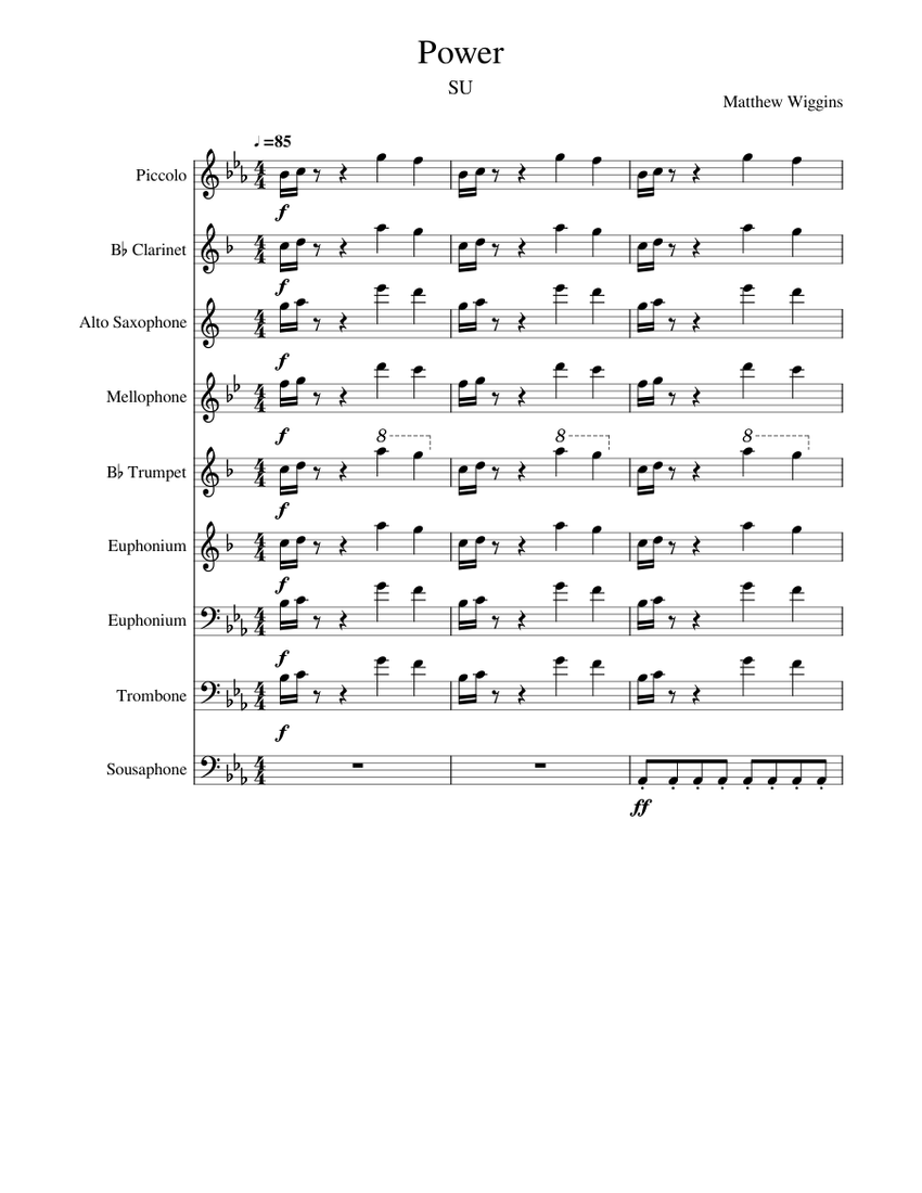 Power Sheet music for Trombone, Euphonium, Mellophone, Flute piccolo & more instruments (Mixed ...
