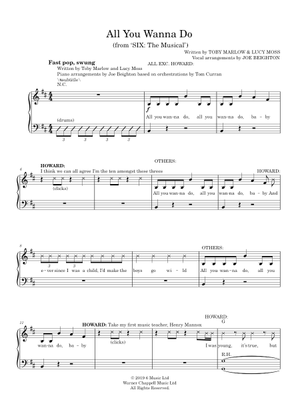 Play Official version of Six the musical - all you wanna do Sheet Music ...