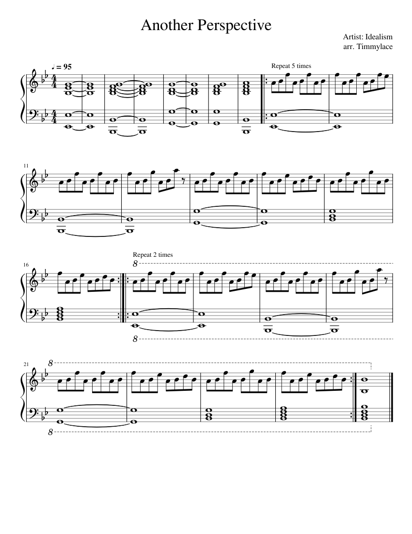 Idealism - Another Perspective Sheet music for Piano (Solo) Easy ...