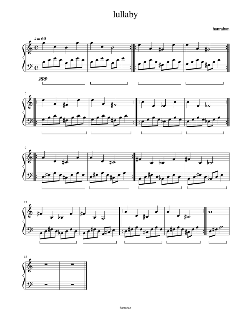 lullaby Sheet music for Piano (Solo) Easy | Musescore.com