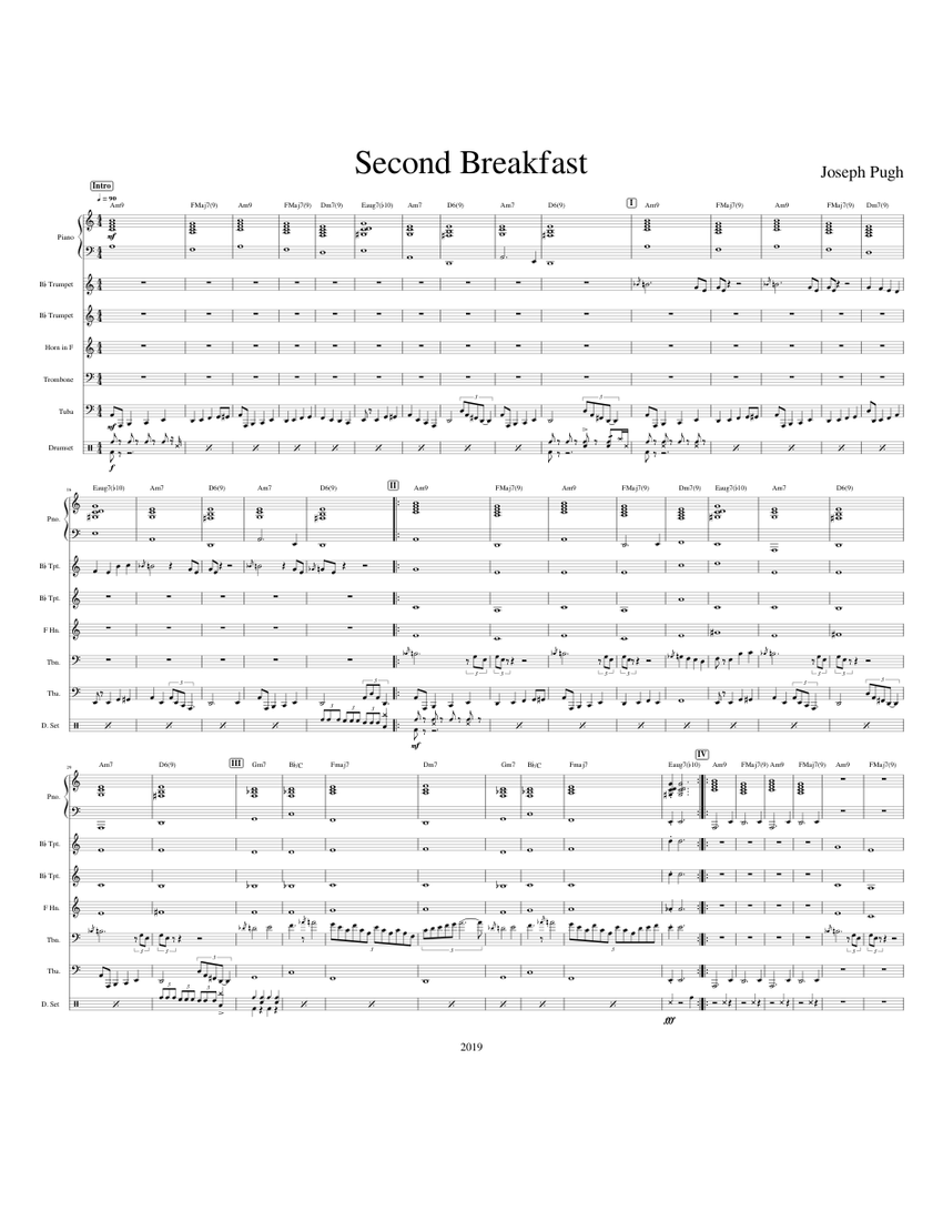 Second_Breakfast-Joseph Pugh Sheet music for Piano, Trombone, Tuba ...