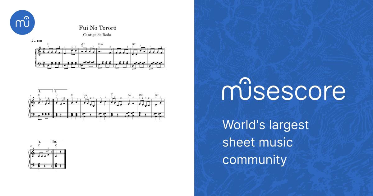 Fui no Tororó – Folclore Brasileiro Fui no Tororó Sheet Music with ...