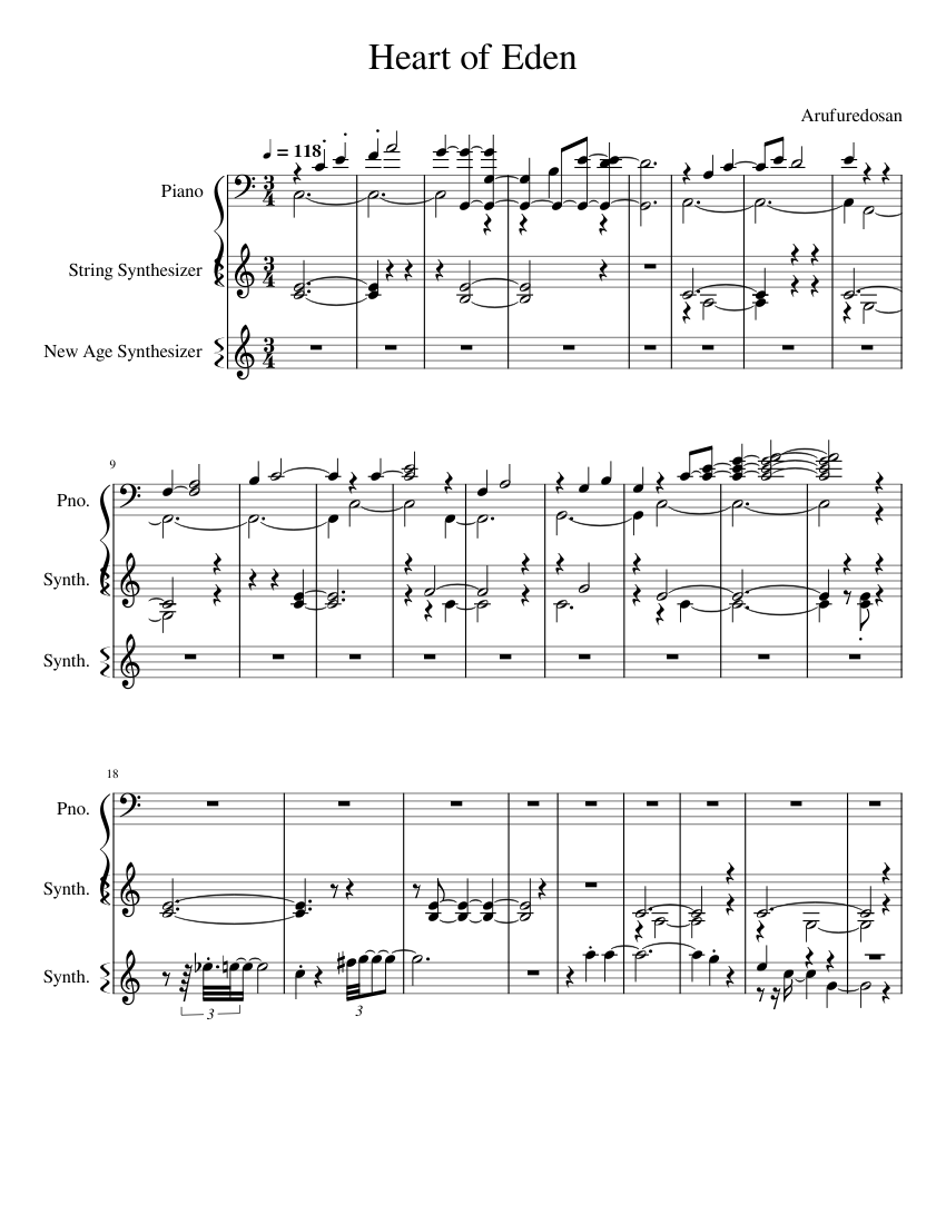 Eden Sheet music for Piano, Strings group, Synthesizer (Symphony ...