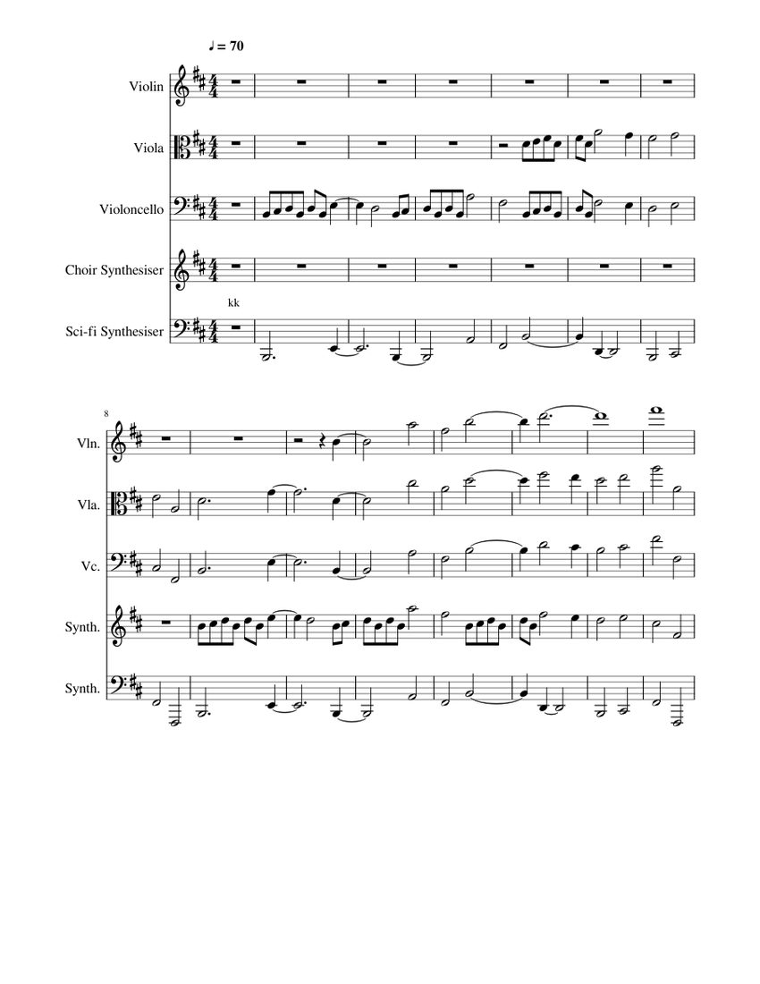 FADING AWAY Sheet Music for Violin, Viola, Cello, Synthesizer (Mixed ...