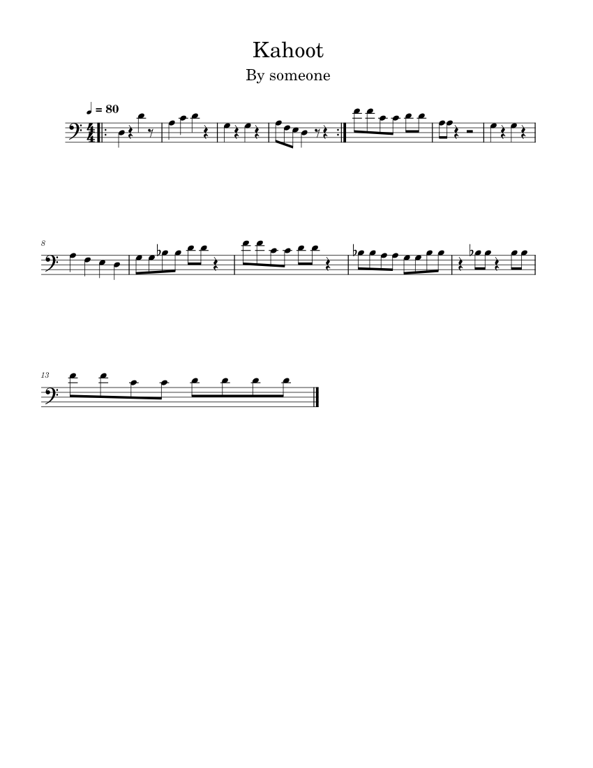 Kahoot! Lobby Theme – Alf Inge Wang Kahoot Sheet Music for Trombone ...